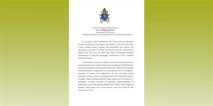 The Pope's letter to the Memores Domini - Communion and Liberation ...